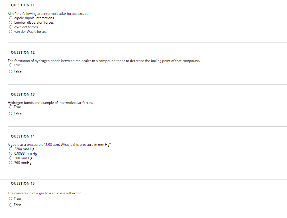 Solved QUESTION 11 All of the following are intermolecular | Chegg.com