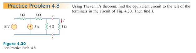 Solved Practice Problem 4.8 Using Thevenin's theorem, find | Chegg.com