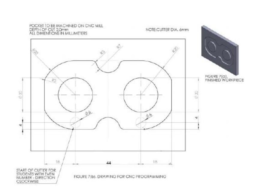 Write Cnc G Code For The Component Given In The Image 3825