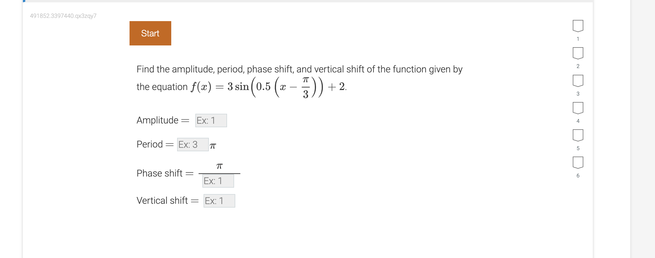 Find the amplitude, period, phase shift, and vertical | Chegg.com