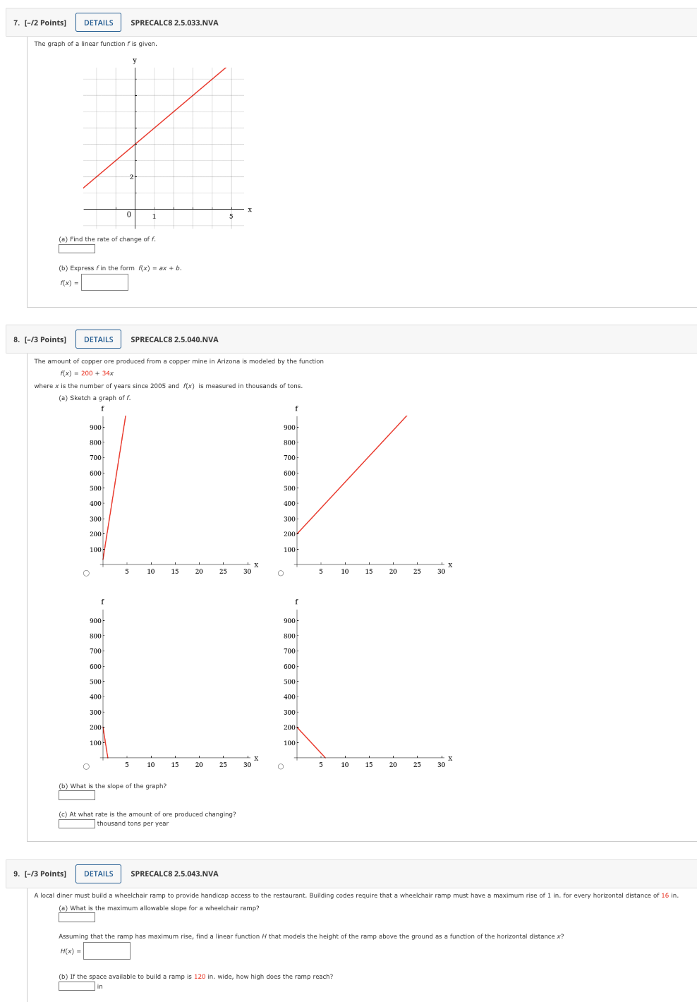 Solved The graph of a linear function f is given. (a) Find | Chegg.com