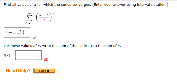Solved Find all values of x ﻿for which the series converges. | Chegg.com