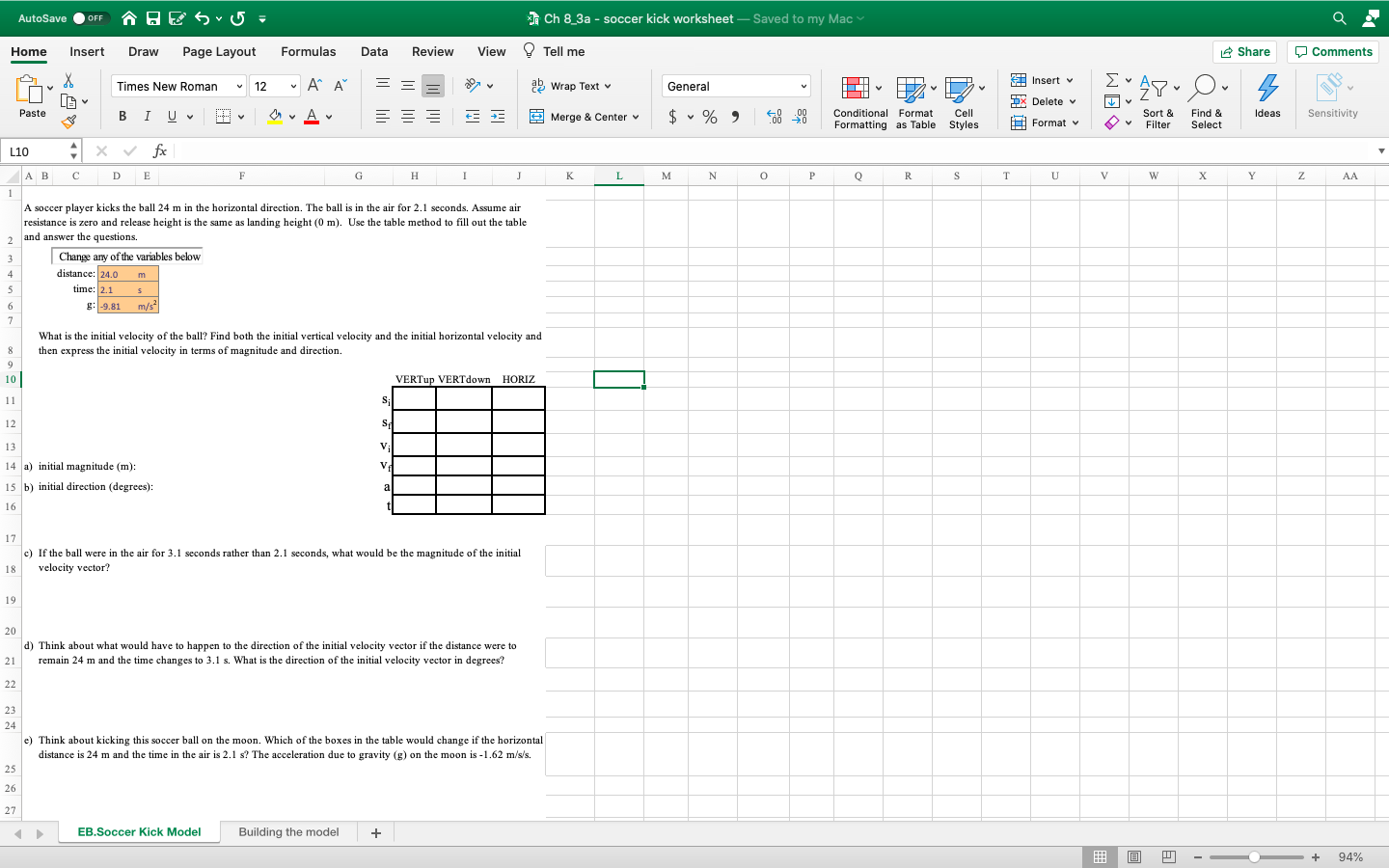Solved AutoSave OFF ñHE SU Ch 8_3a - soccer kick worksheet - | Chegg.com
