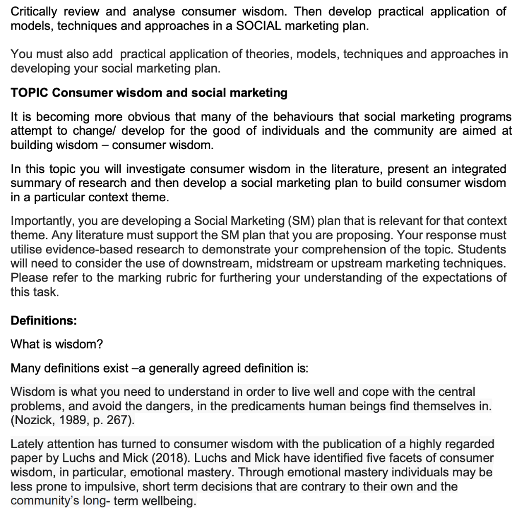 Solved Overall Aim: Understand social and behavioural issues | Chegg.com