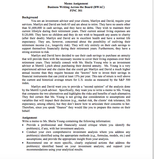 Memo Assignment Business Writing Across the Board | Chegg.com