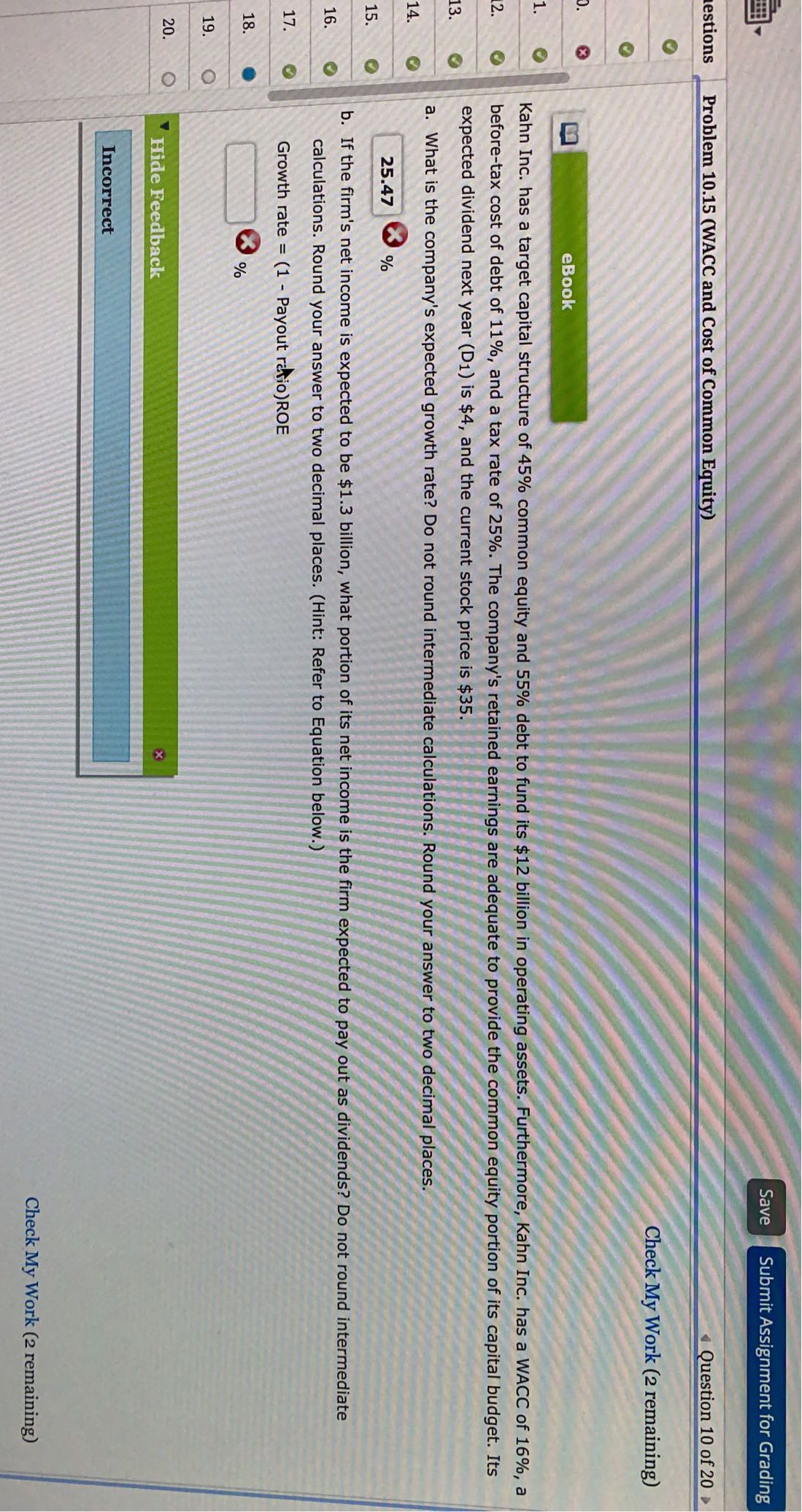 Solved Save Submit Assignment for Grading uestions Problem | Chegg.com