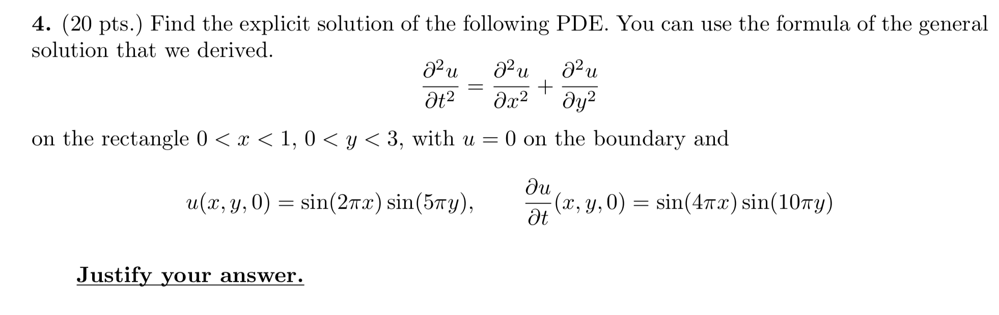 Solved 4. (20 pts.) Find the explicit solution of the | Chegg.com