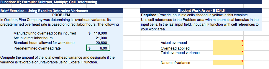 Solved Student Work Area - BE24.6 Required: Provide input | Chegg.com
