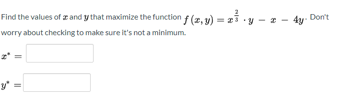 Solved Find the values of x and y that maximize the function | Chegg.com