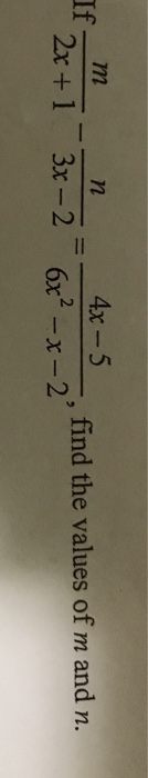Solved , find the values of m and n. | Chegg.com