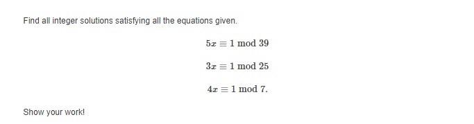 Solved Find all integer solutions satisfying all the | Chegg.com