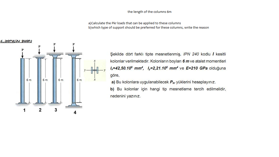 Solved the length of the columns 6m a) Calculate the Pkr | Chegg.com