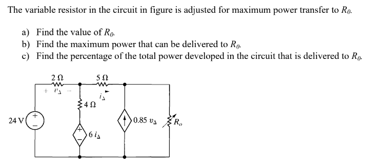 Solved The variable resistor in the circuit in the figure is | Chegg.com
