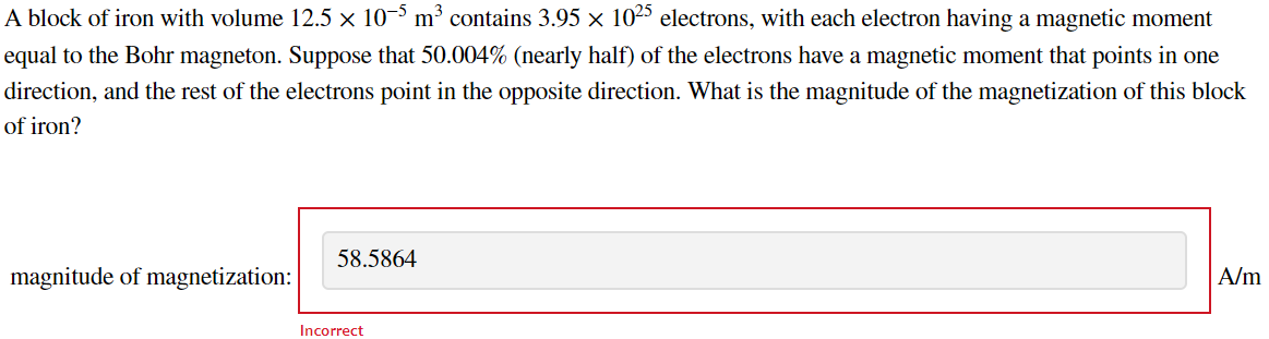 Solved A block of iron with volume 12.5×10−5 m3 contains | Chegg.com