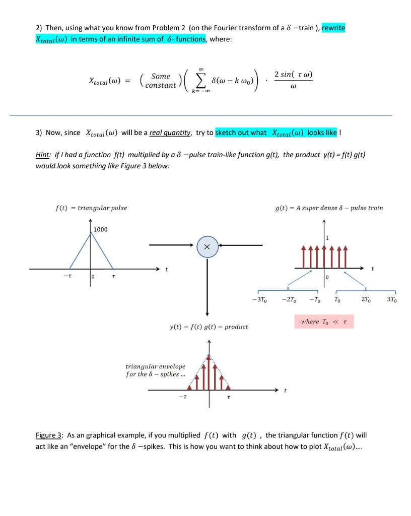 The Fourier transform of a "zoomed-out" periodic wave | Chegg.com
