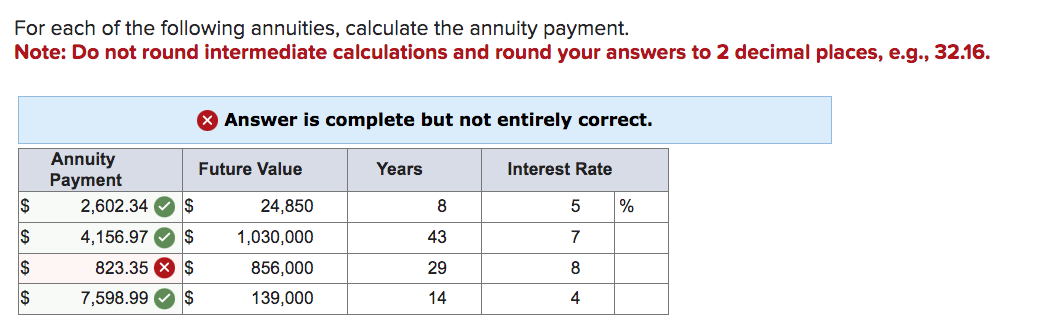Solved For Each Of The Following Annuities Calculate The
