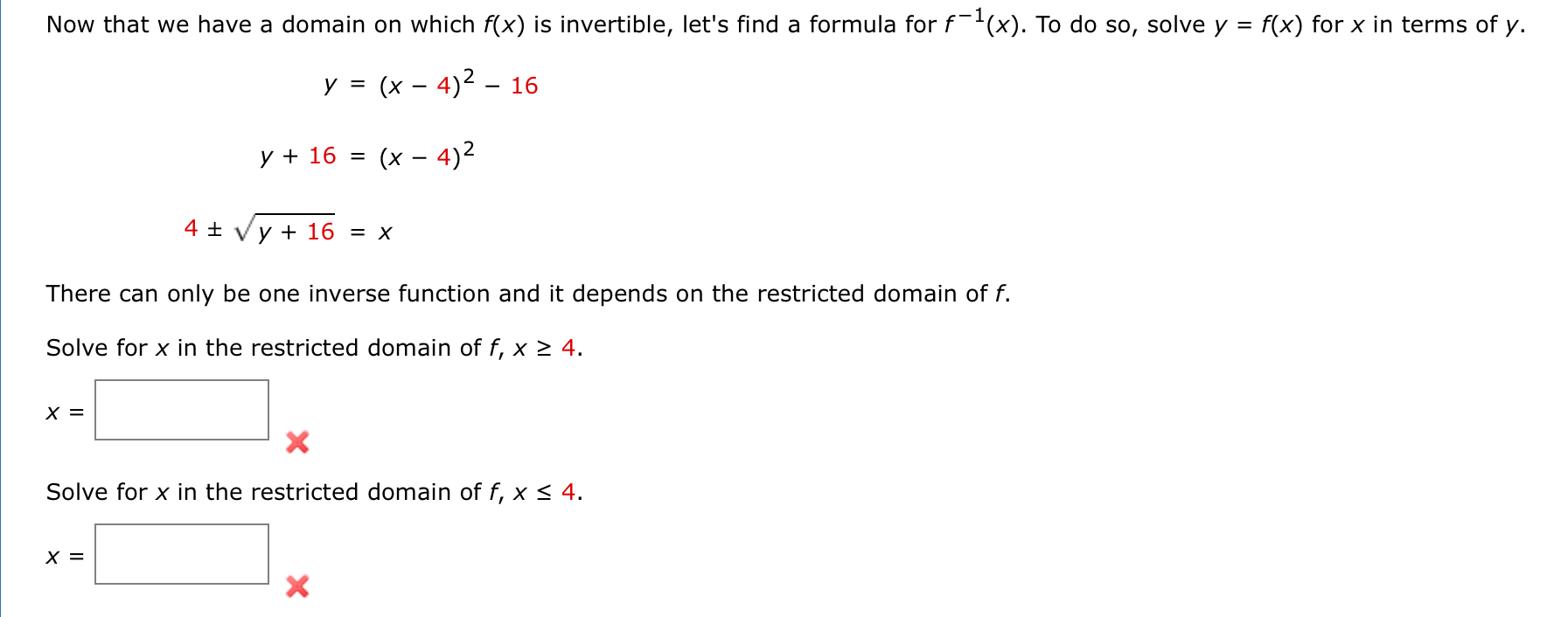 Solved Now that we have a domain on which f(x) ﻿is | Chegg.com