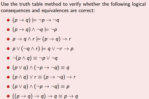 Solved Use the truth table method to verify whether the | Chegg.com