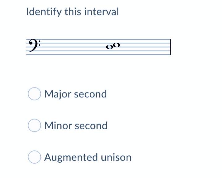 Solved Identify this interval 23 00 O Major second O Minor | Chegg.com