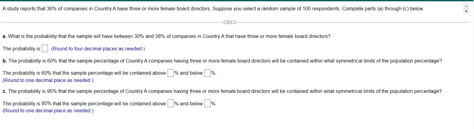 Solved a. What is the probability that the sample will have | Chegg.com