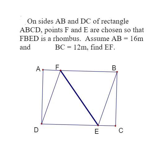 Solved On sides AB and DC of rectangle ABCD, points F and E | Chegg.com