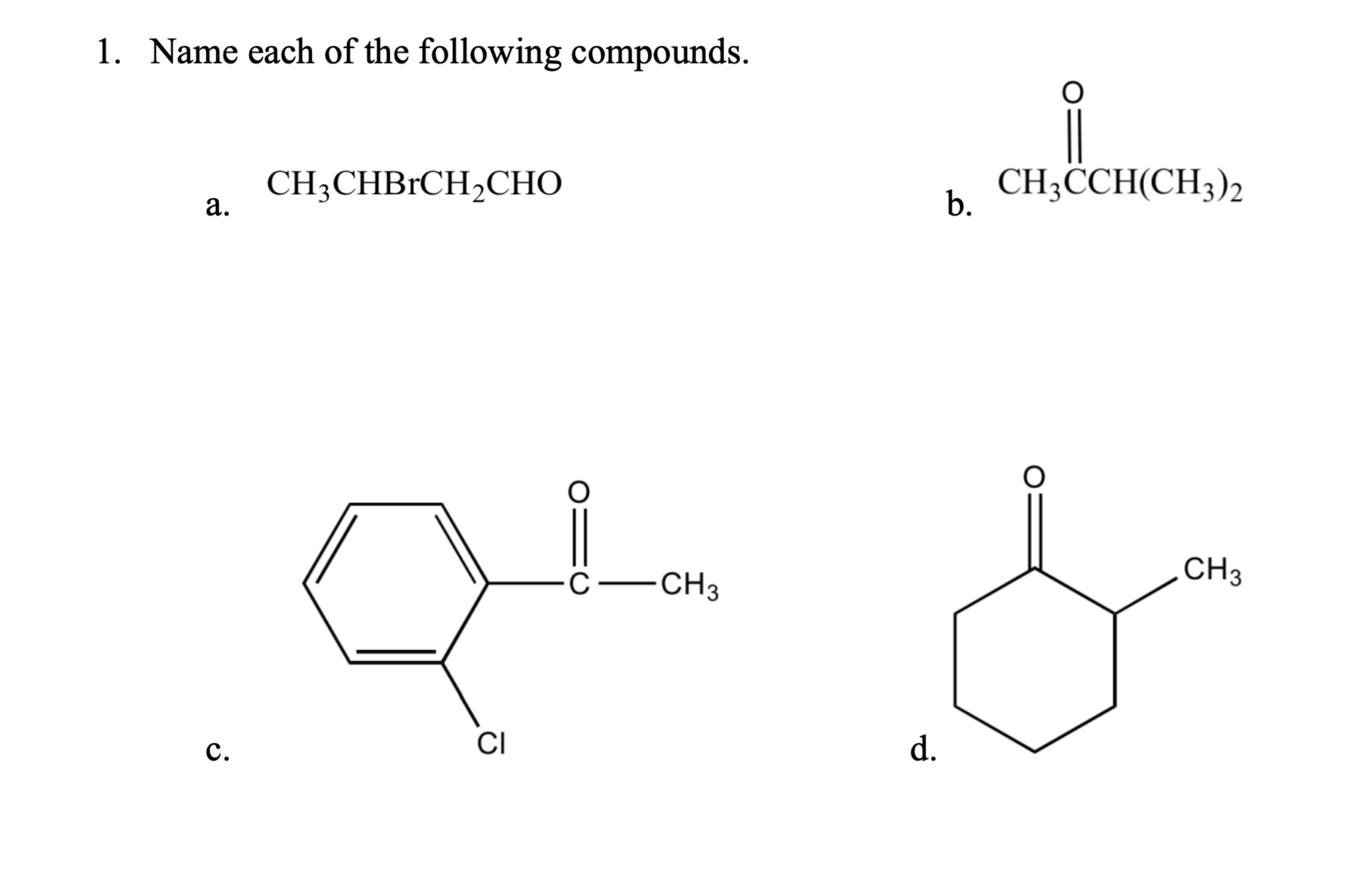 Solved Name each of the following | Chegg.com