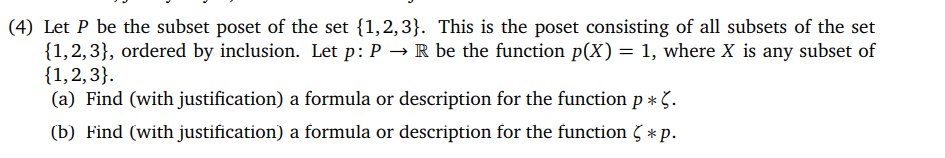 (4) Let P be the subset poset of the set {1,2,3}. | Chegg.com