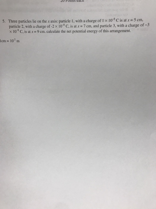 Solved 5. Three particles lie on the x axis: particle 1, | Chegg.com
