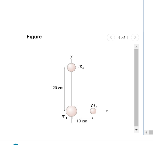 Solved The (Figure 1) shows three masses. Take m1=20 | Chegg.com