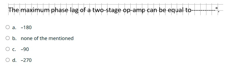 Solved The maximum phase lag of a two-stage op-amp can be | Chegg.com