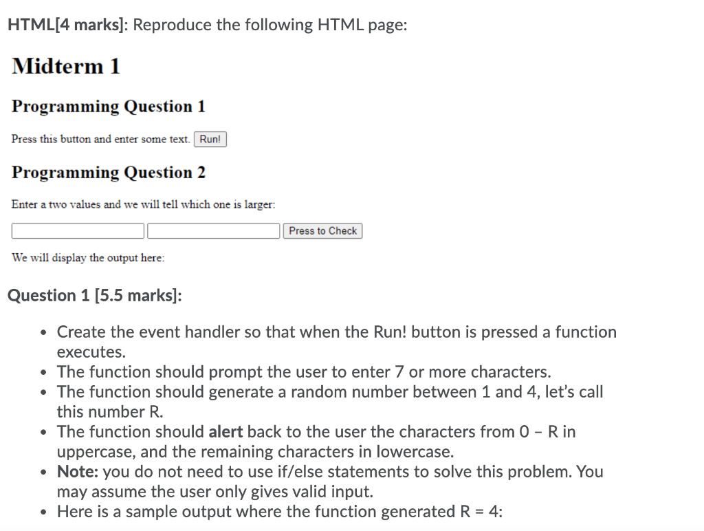 Solved HTML[4 marks]: Reproduce the following HTML page: | Chegg.com