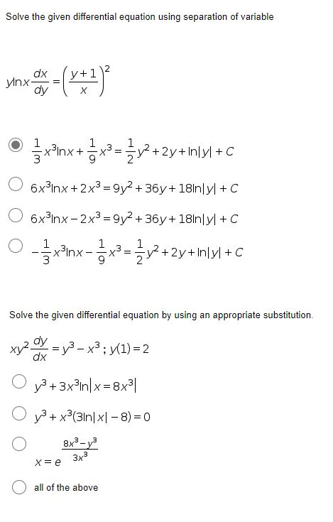 Solved Solve the given differential equation using | Chegg.com