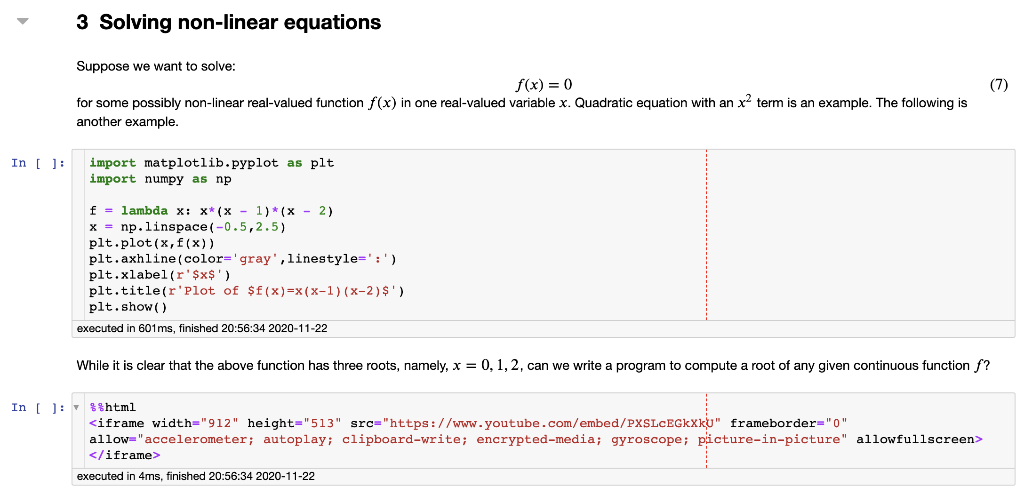 Solved 3 Solving non-linear equations (7) Suppose we want to | Chegg.com