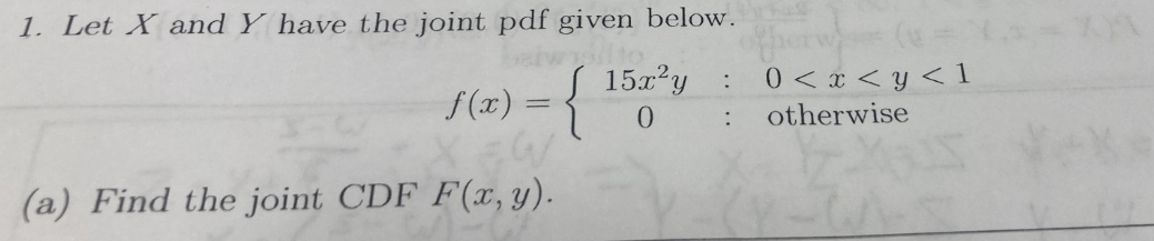 Solved 1. Let X and Y have the joint pdf given below. | Chegg.com