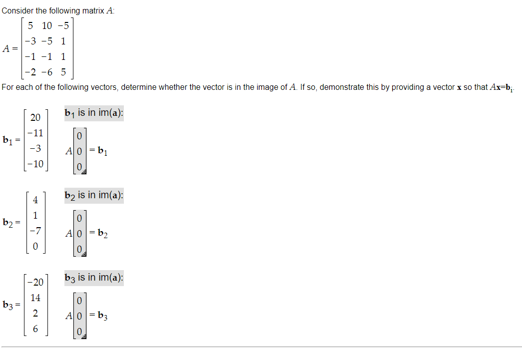 Solved Consider the following matrix A : | Chegg.com