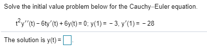 Solved Solve the initial value problem below for the | Chegg.com