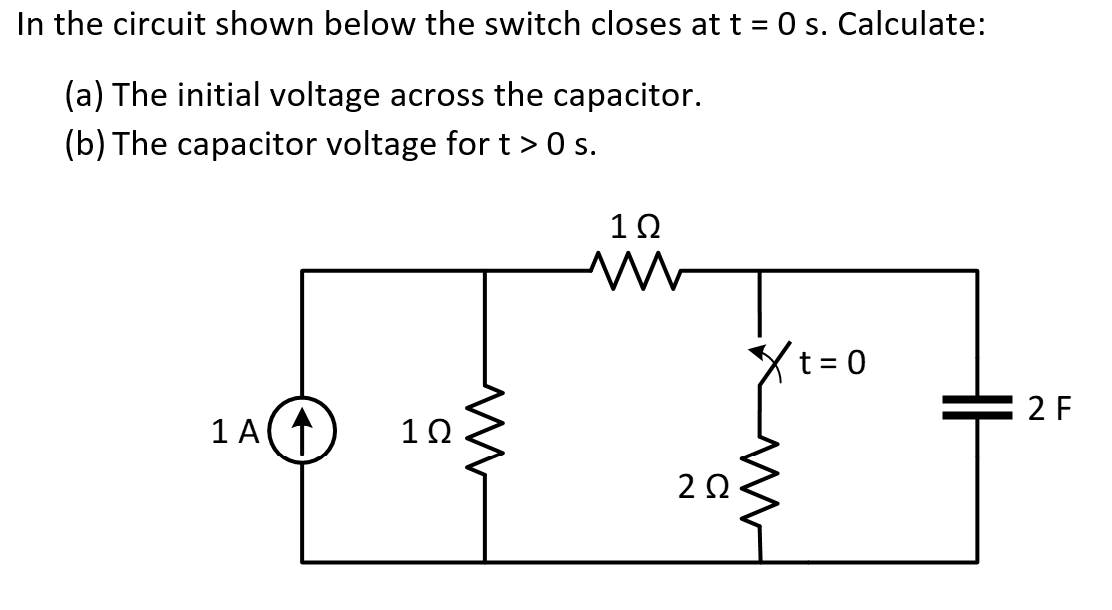Solved In the circuit shown below the switch closes at t = 0 | Chegg.com