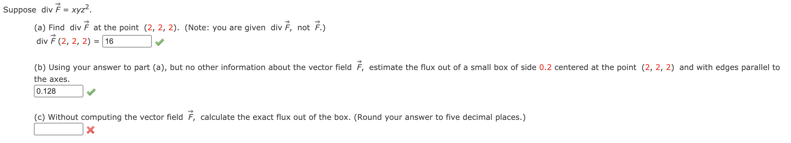 Solved Suppose Div Xyz2 A Find Div † At The Point 2 