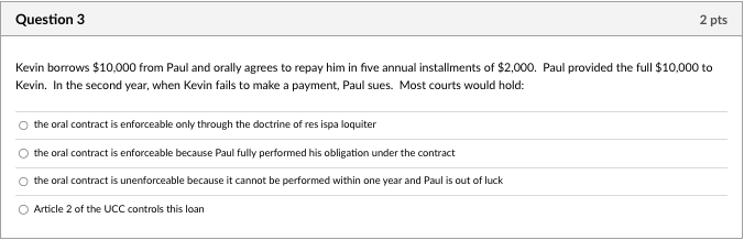 Solved Which of the following is a collateral promise? A | Chegg.com