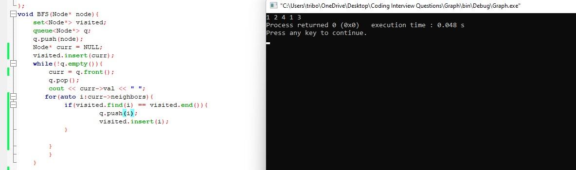 Solved Hi, I'm trying to implement a Bread First Search | Chegg.com