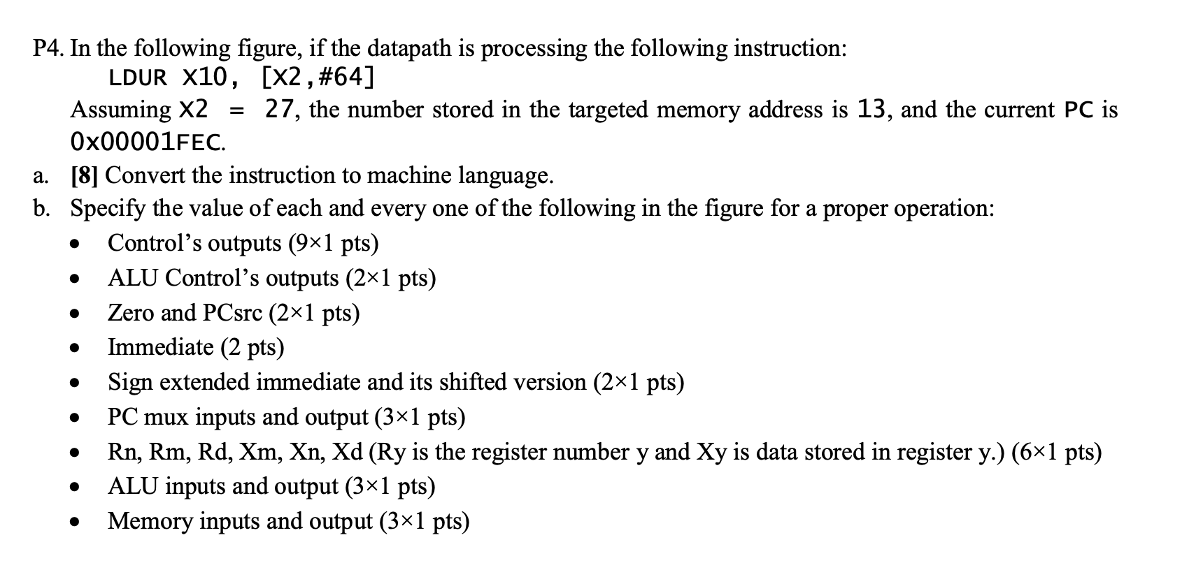 P4. In the following figure, if the datapath is | Chegg.com