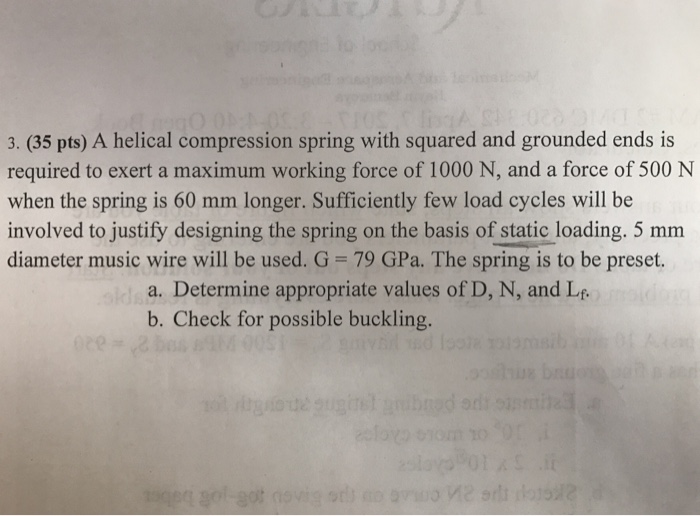 Solved A helical compression spring with squared and | Chegg.com