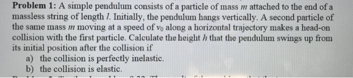 Solved Problem 1: A simple pendulum consists of a particle | Chegg.com