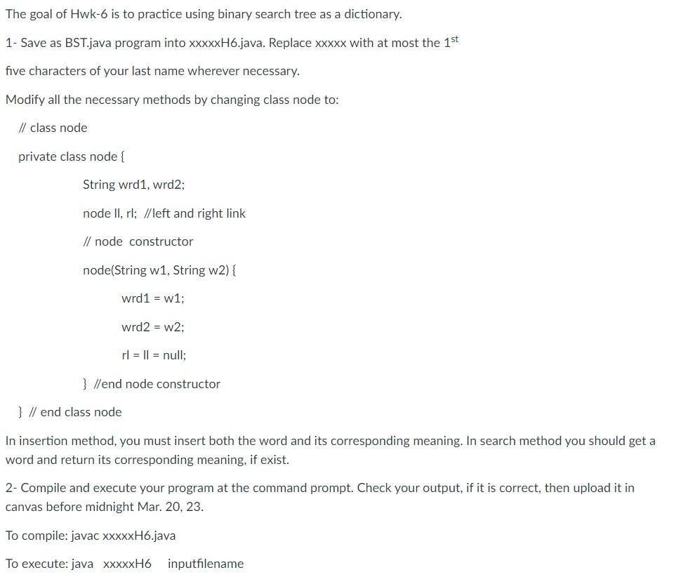 Solved The goal of Hwk-6 is to practice using binary search | Chegg.com