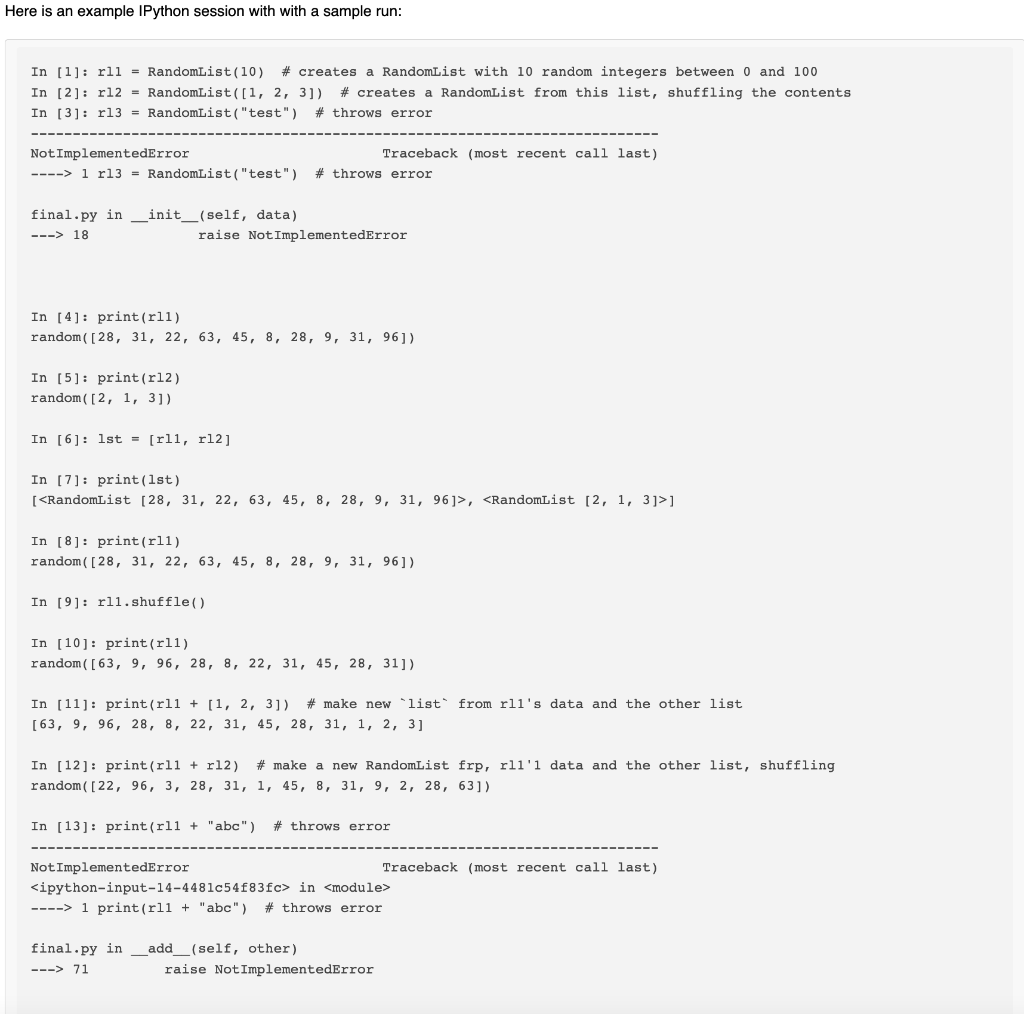 Solved Implement a new class RandomList that inherits from | Chegg.com