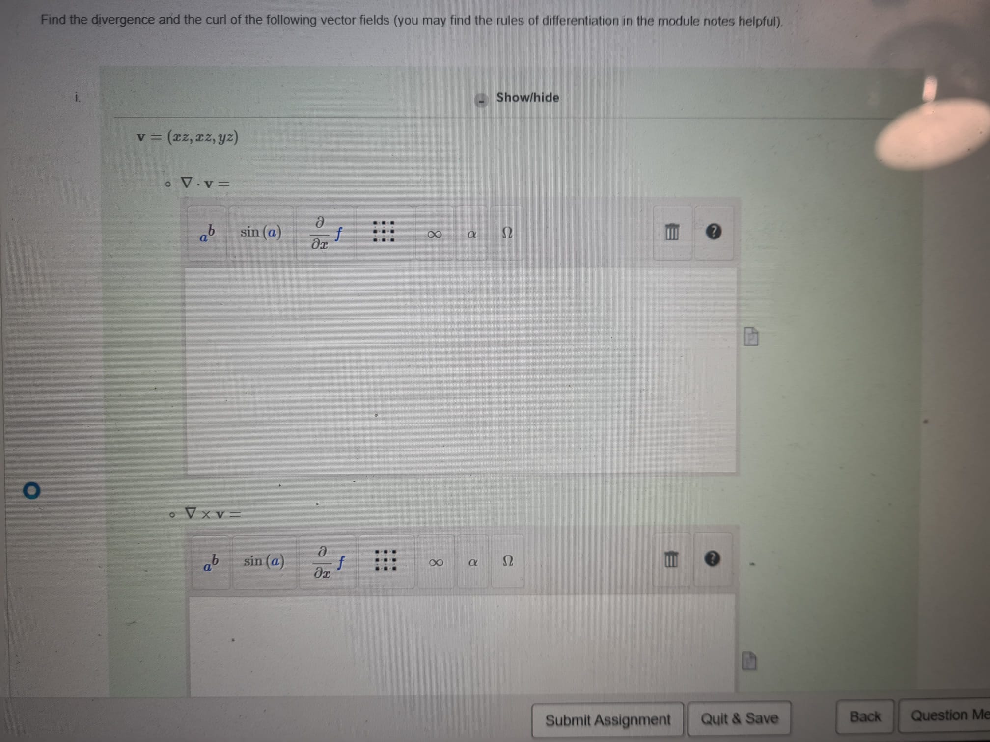 Solved Find the divergence and the curl of the following | Chegg.com