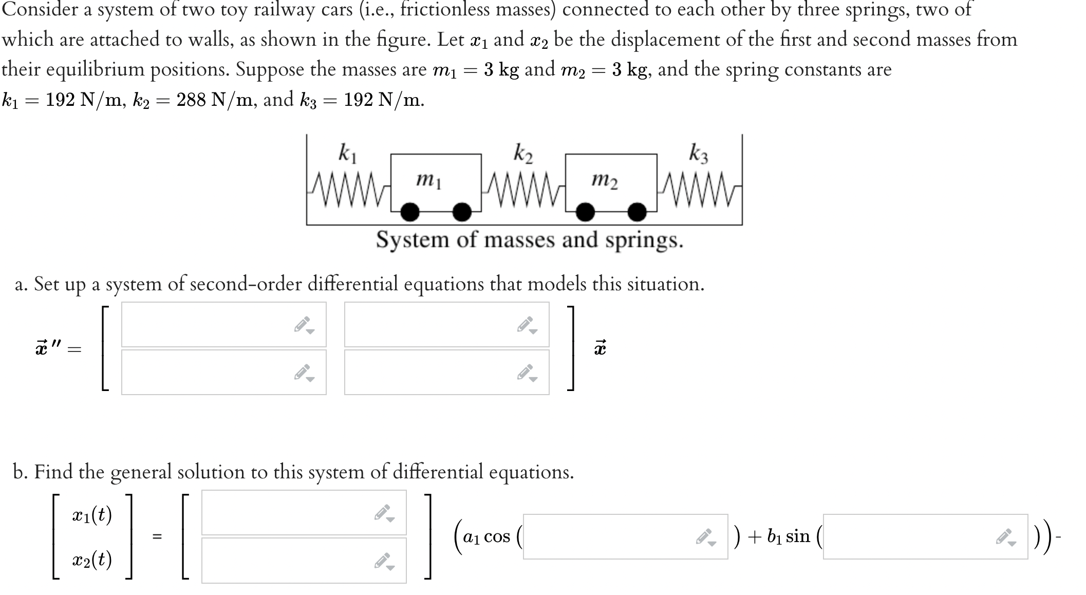 Solved Consider a system of two toy railway cars (i.e., | Chegg.com