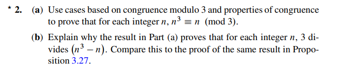 Solved 2. (a) Use cases based on congruence modulo 3 and | Chegg.com