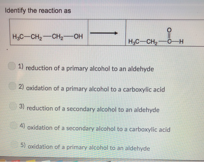 Solved Identify the reaction as H3C CH2CH2OH H3C CH2 1) | Chegg.com