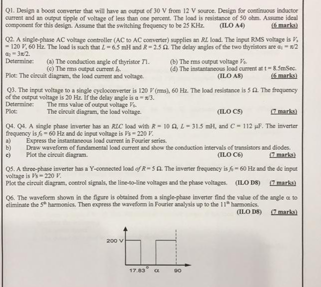 Solved Q1. Design a boost converter that will have an output | Chegg.com